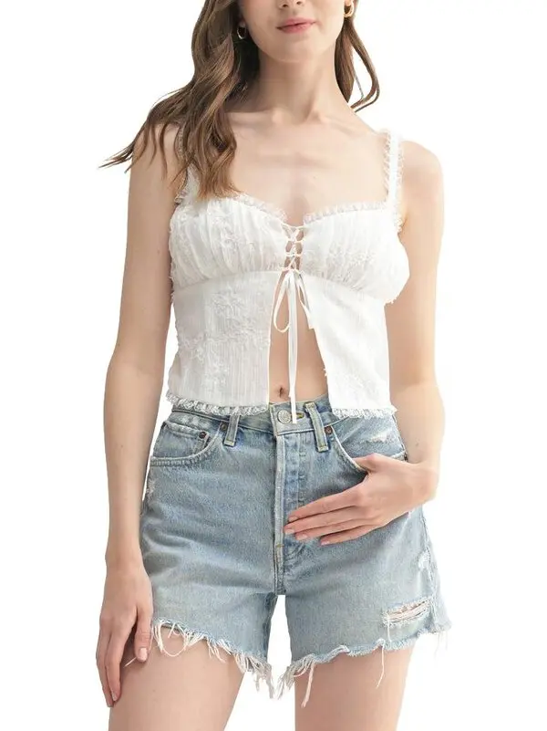 ALL IN FAVOR Split Front Camisole - Off White