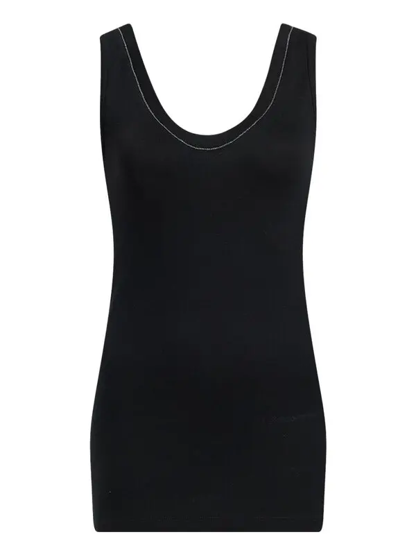 Brunello Cucinelli Monili Scoop-neck Tank Top - C101 Black