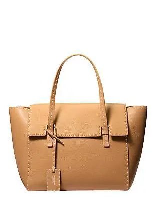 Michael Kors Sophia Pebbled Leather Satchel - Brown