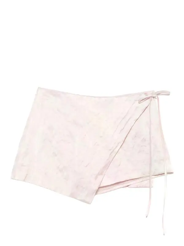 Blumarine Crinkled Satin Shorts - Pink
