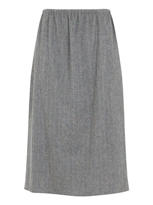 Carven Wool Blend Midi Skirt - Grey