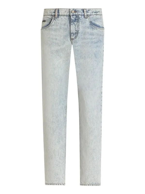 Dolce & Gabbana Regular-fit Jeans With Logo Tag - Multicolor
