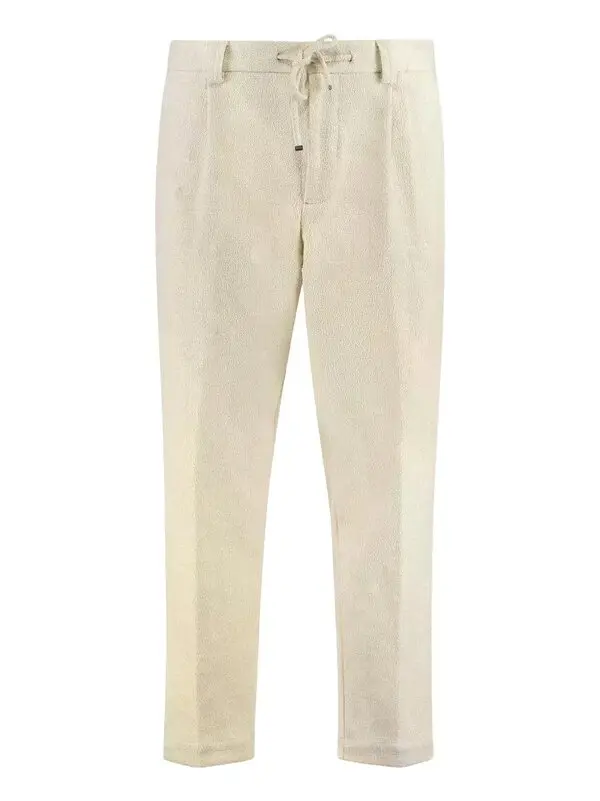 Hugo Boss Textured Drawstring Trousers - Neutrals
