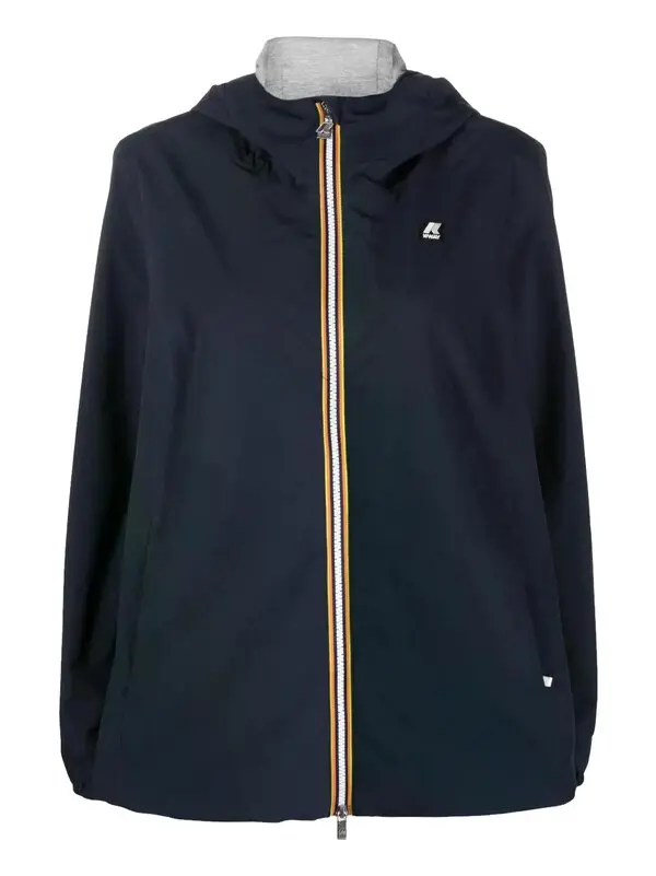 K-WAY Marguerite Hooded Windbreaker Jacket - Blue