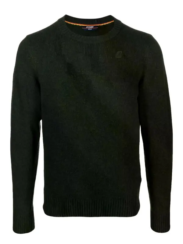 K-WAY Logo-patch Crew-neck Jumper - Green
