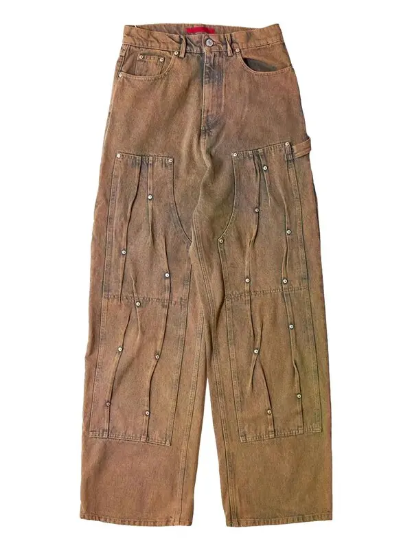 KUSIKOHC Rivet-detailed Jeans - Brown