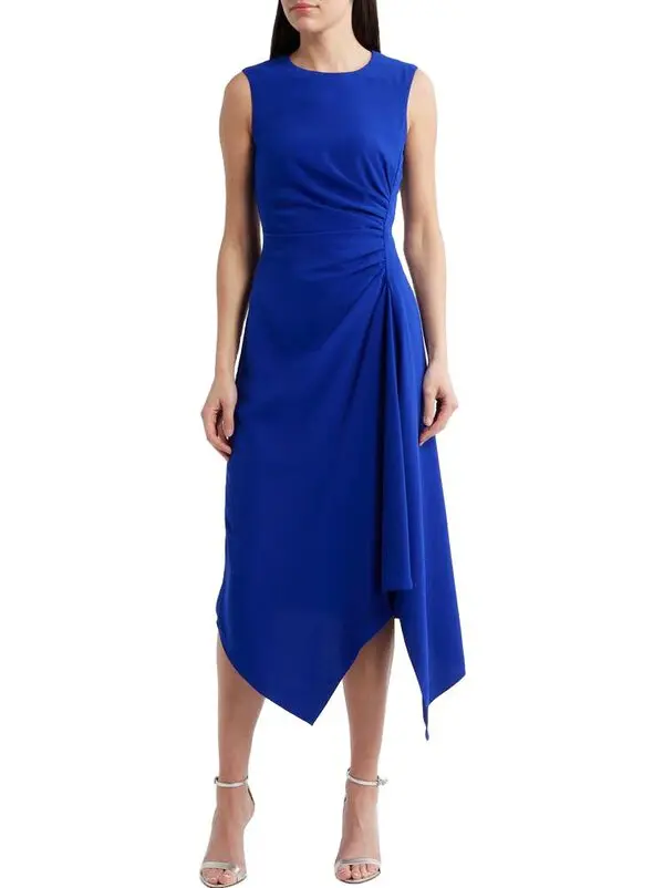 Amsale Asymmetric Hem Sleeveless Dress - Cobalt