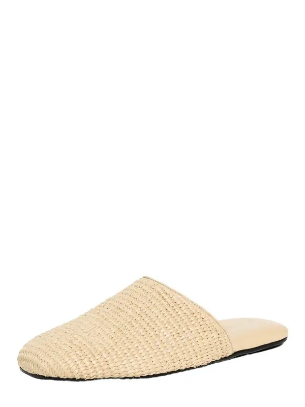 BLACK SUEDE STUDIO Shiloh Raffia Slide Mules - Woven Raffia