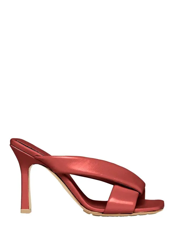 Bottega Veneta Riva Leather Slide Sandals - Barolo