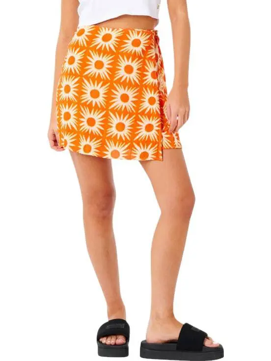 Rip Curl Sun Drenched Wrap Skirt - Orange