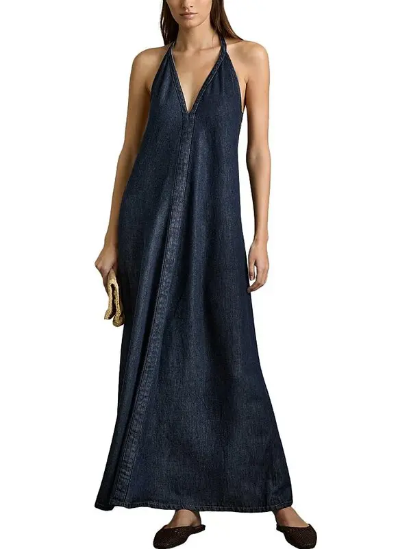 REISS Rachel Denim Maxi Dress - Indigo