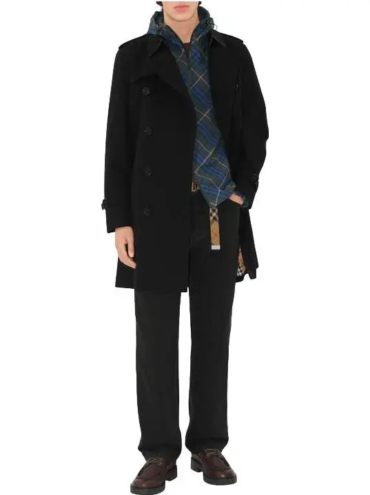 Burberry Mid-length Kensington Heritage Trench Coat - Black