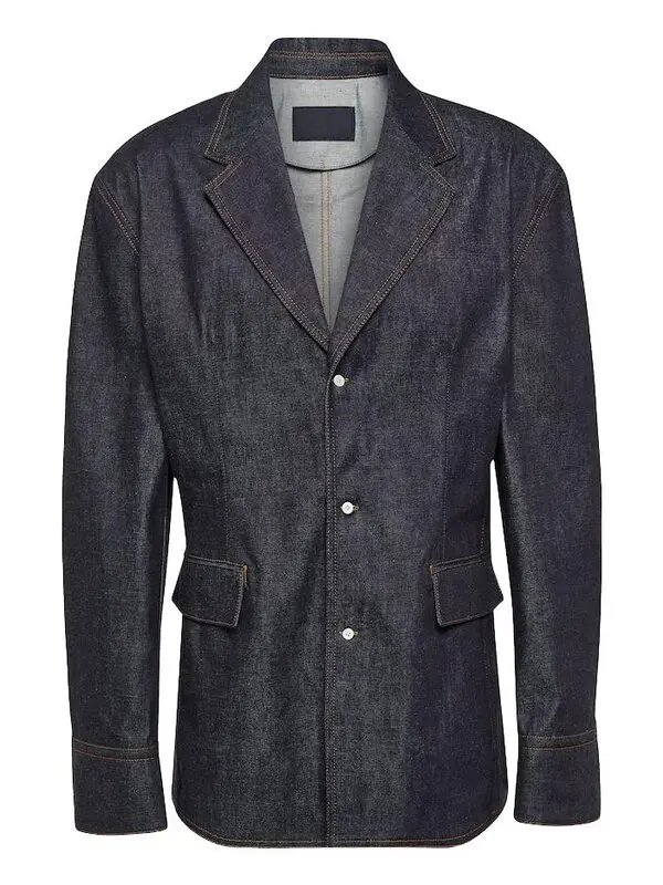 Prada Single-breasted Denim Jacket - Blue