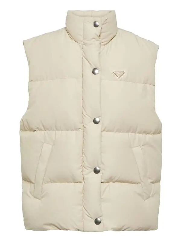 Prada Padded Down Vest - Beige