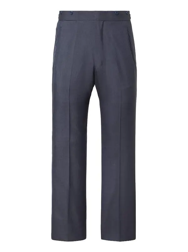 Prada Mohair And Silk Straight Leg Pants - Blue