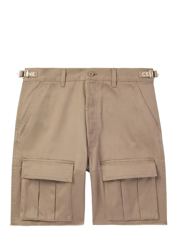 Celine Straight-leg Cotton-twill Cargo Shorts - Brown