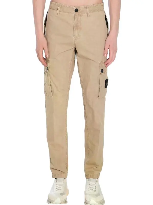Stone Island Logo Cargo Trousers - Neutrals