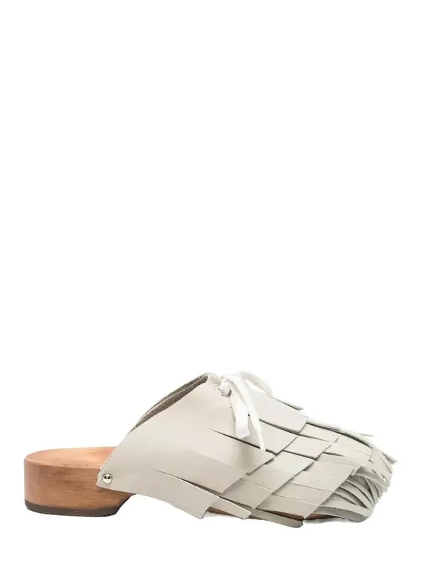 Jejia Fringed Mules - Neutrals