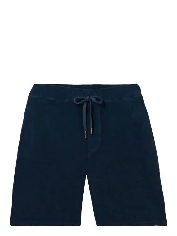 Fedeli Cotton Terry Bermuda Shorts - Cobalt Blue