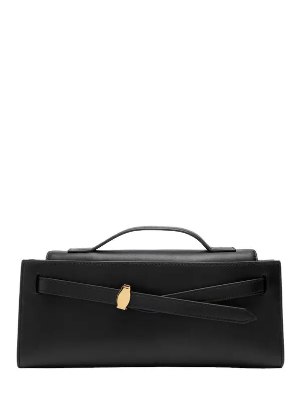 Veronica Beard Dash Leather Clutch - Black