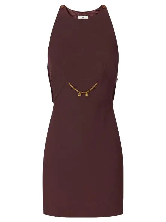 Elisabetta Franchi Double Crepe Dress - Red