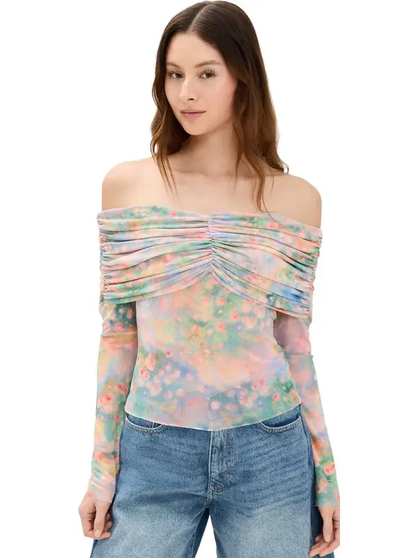 AFRM Lilith Floral Print Top - Fog Field