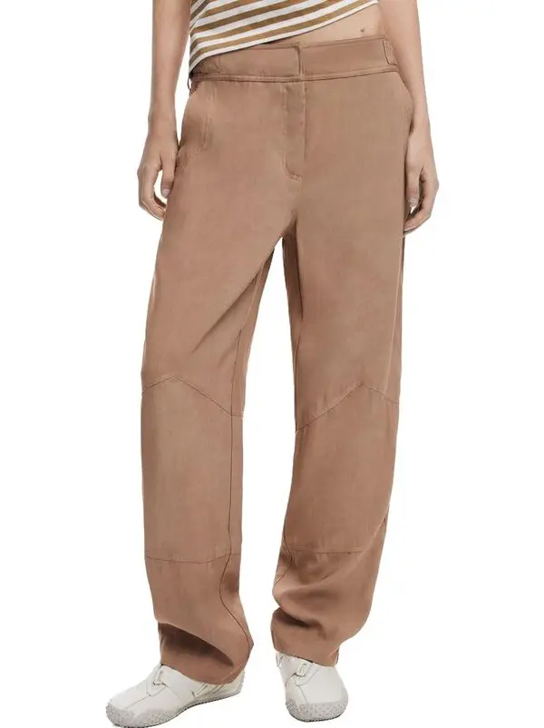 Desigual Utility Straight Leg Pants - Camel