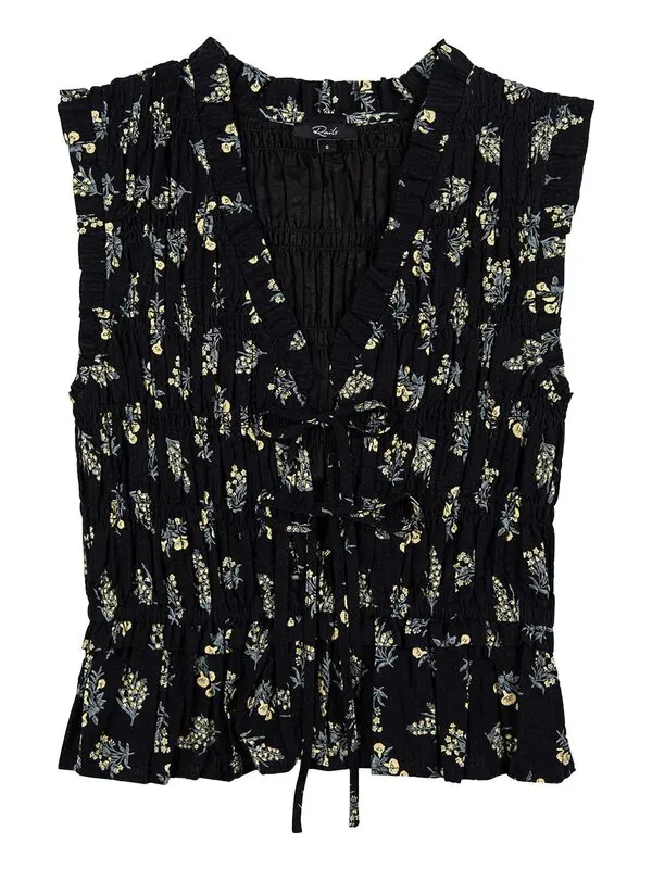 Rails Martine Ruffle-trim Peplum Tank Top - Dark Amaryllis
