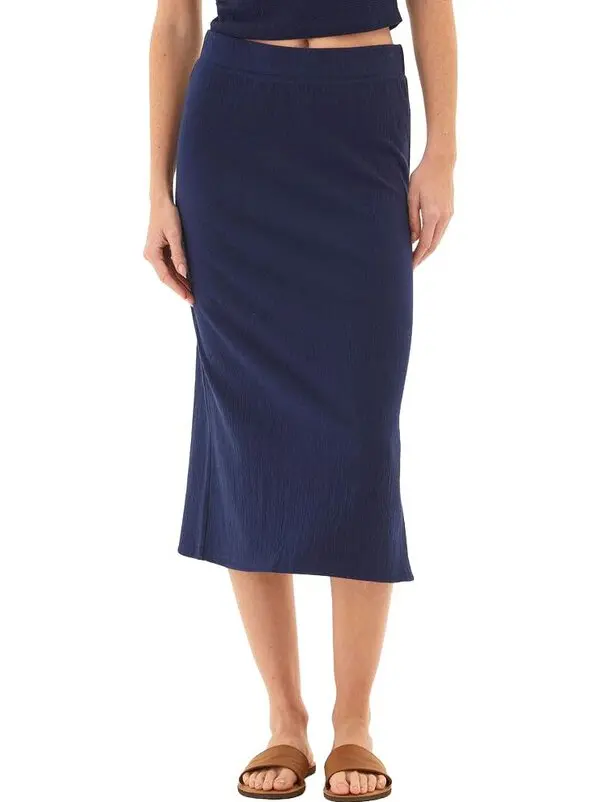 THREADS 4 THOUGHT Adella Textured Jersey Midi Skirt - Stargazer
