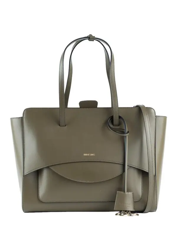 HIDESINS Leather Flap Shoulder Bag - Green