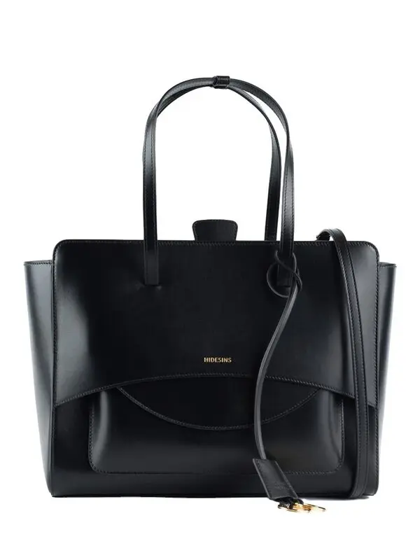 HIDESINS Leather Flap Bag - Black