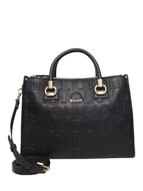 Liu Jo Tote Bag With Embossed Logo - Black