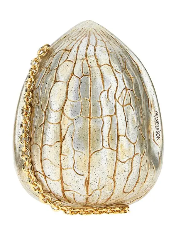 JW Anderson Two-tone Resin Walnut Clutch - Silver
