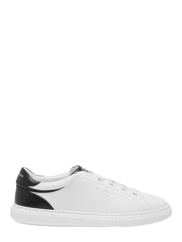 Givenchy Panelled Leather Sneakers - White And Black
