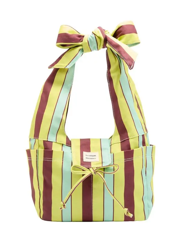 DAMSON MADDER Tati Canvas Shoulder Bag - Lime