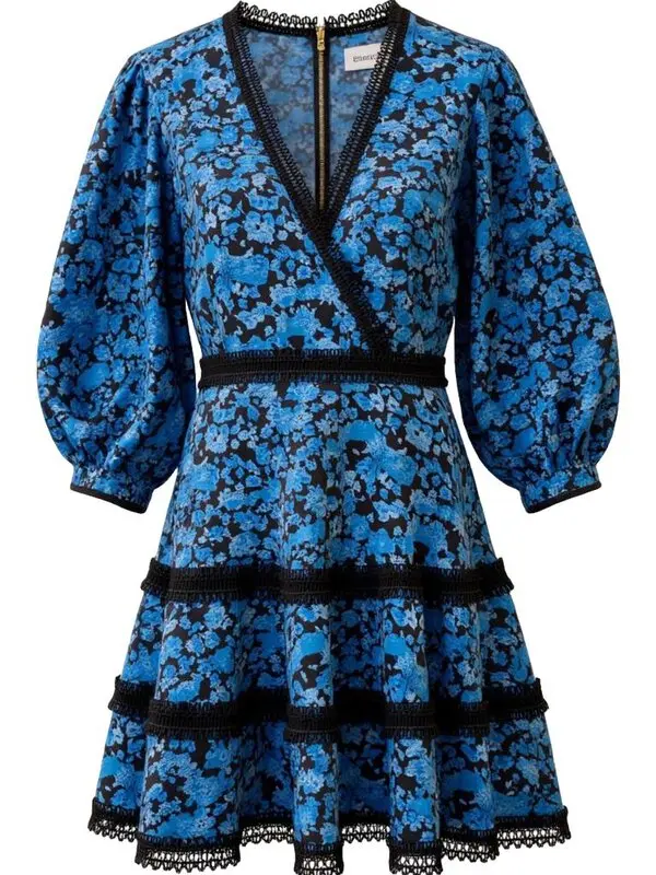 AKALIA Antia Floral Wrap Dress - Medium Blue