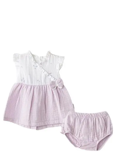 ANDY WAWA Magical Butterfly Dress Bloomers Set - Lilac