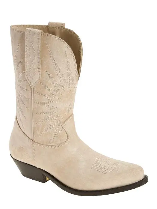 Golden Goose Wish Star Short Western Boots - Butter