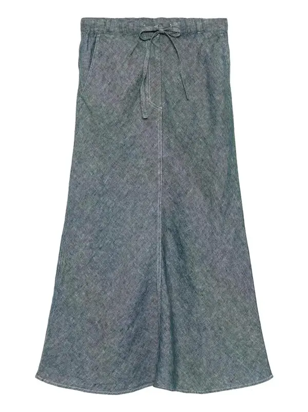 LESS A-type Linen Skirt - Blue