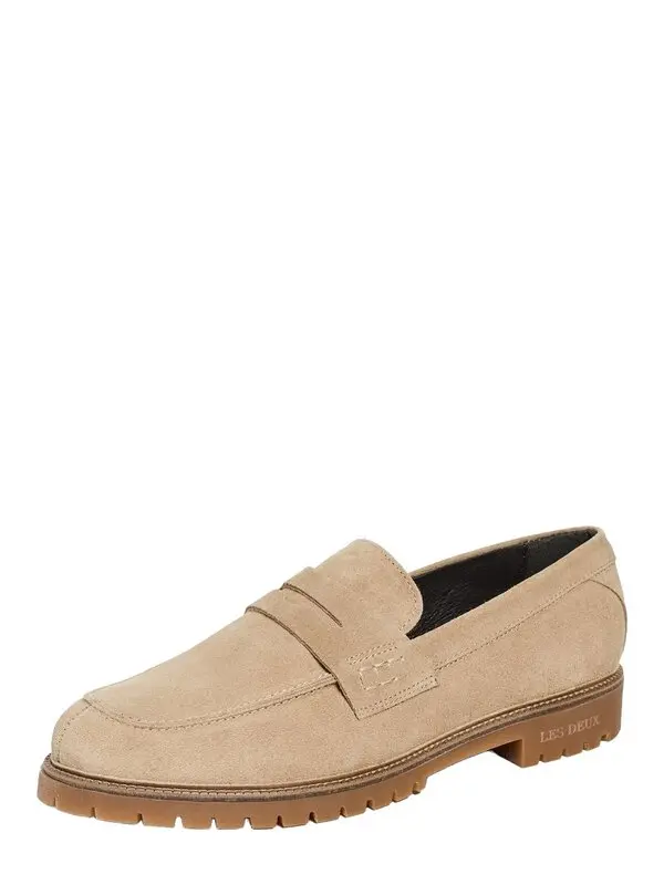 LES DEUX Taylor Suede Penny Loafers - Light Sand