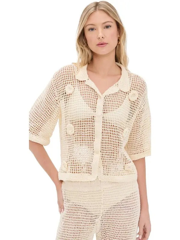 PQ Crochet Flower Top - Ivory