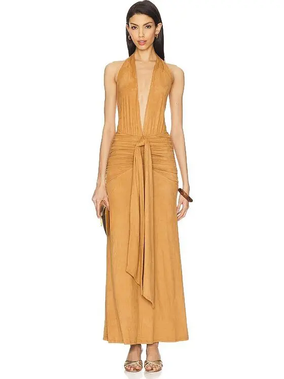 AFRM Heidi Suede Dress - Caramel
