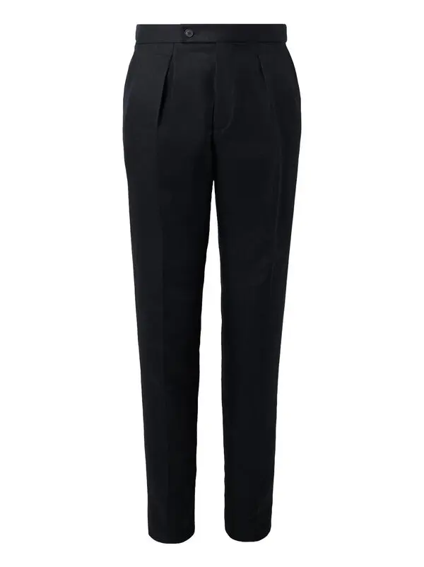 Incotex Venezia 1951 Tapered Linen-blend Trousers - Brown