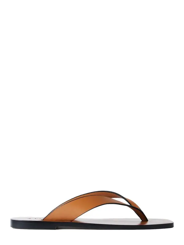 A.emery Kinto Leather Flip Flops - Brown