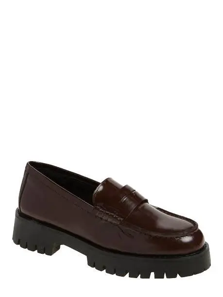 Steve Madden Langsten Platform Loafer - Burgundy
