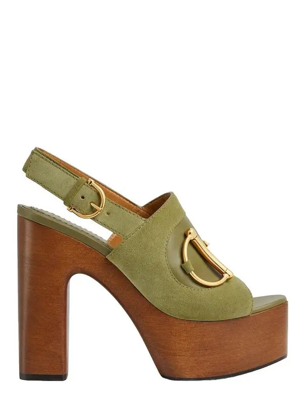 Gucci Platform Sandal With Horsebit - Green