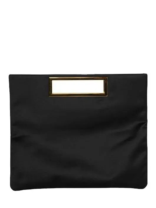 Jeffrey Campbell To-go Satin Clutch - Black Satin