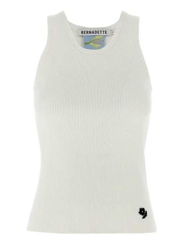 Bernadette Ribbed Knit Top - White