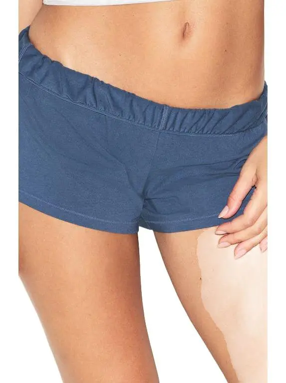 SKIMS Foldover Cotton Blend Jersey Shorts - Harbor