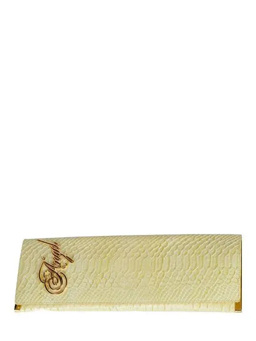 Jeffrey Campbell Halo-c Leather Clutch - Yellow Snake